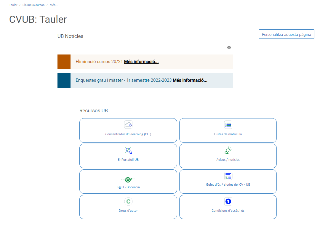 Cómo navegar por el Campus Virtual UB | Portal del Campus Virtual de la UB