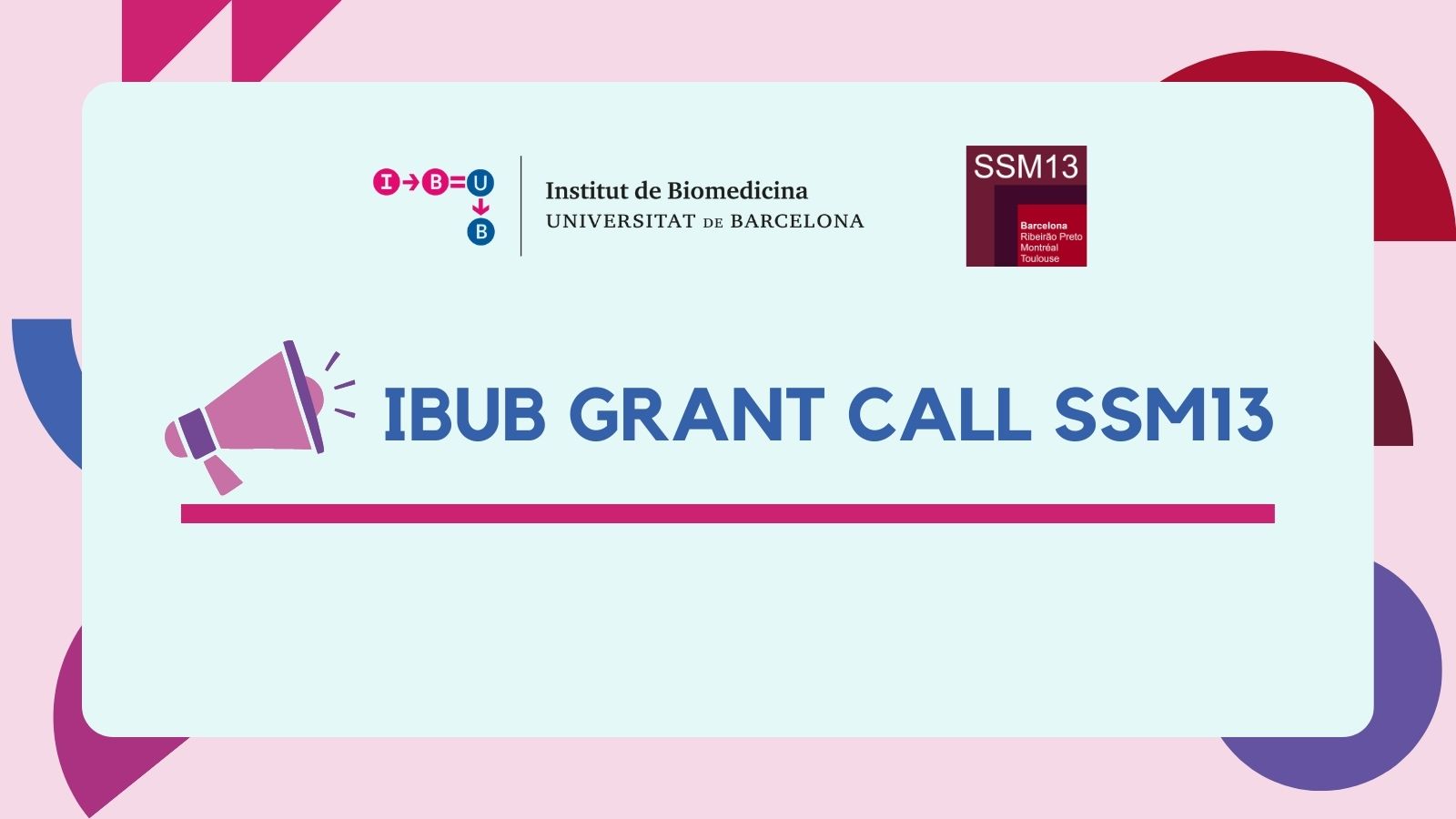 IBUB Grant Call SSM13 - IBUB - Institut de Biomedicina de la ...